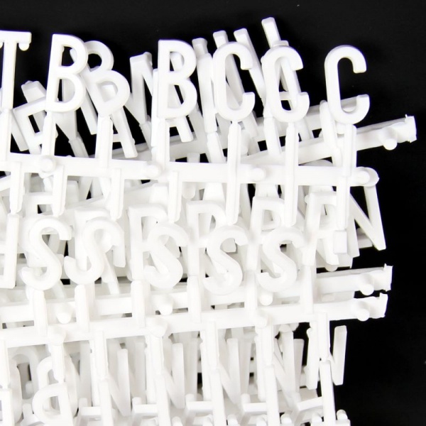 32mm Tall White Uppercase Pegboard Letters - Braccio.co.uk