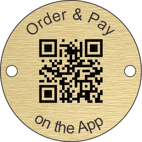 Brass Effect Table Number Discs, 100mm square - Braccio.co.uk