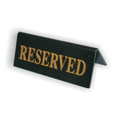 Reserved Table Signs - Braccio.co.uk