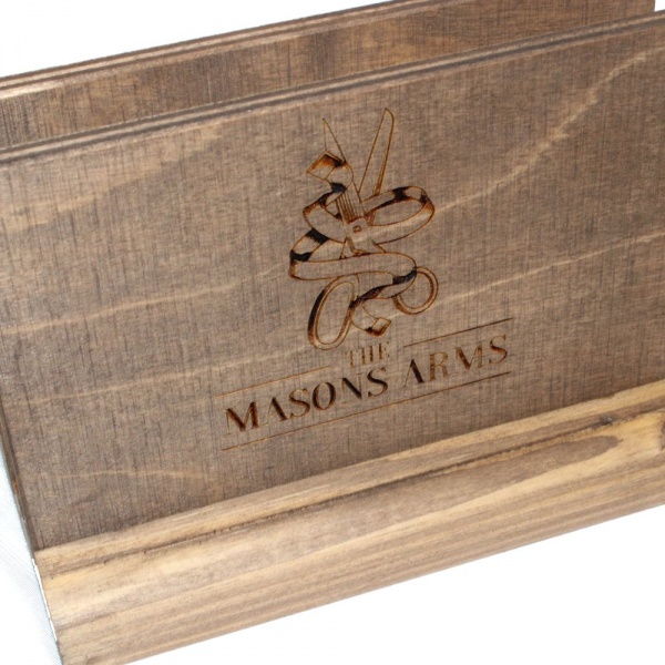 Natural Chunky Wooden Menu Holders - Braccio.co.uk