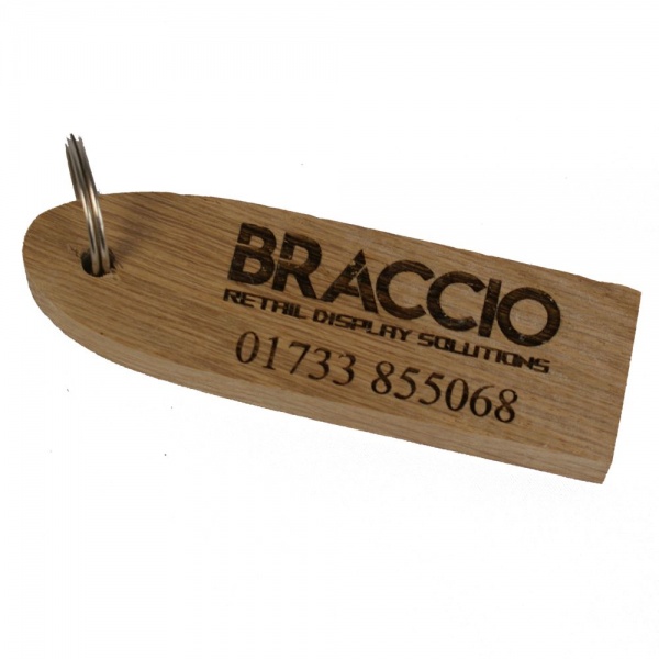 Wooden Veneered Oak Key Fobs, Key Rings & Key Tags - Braccio.co.uk