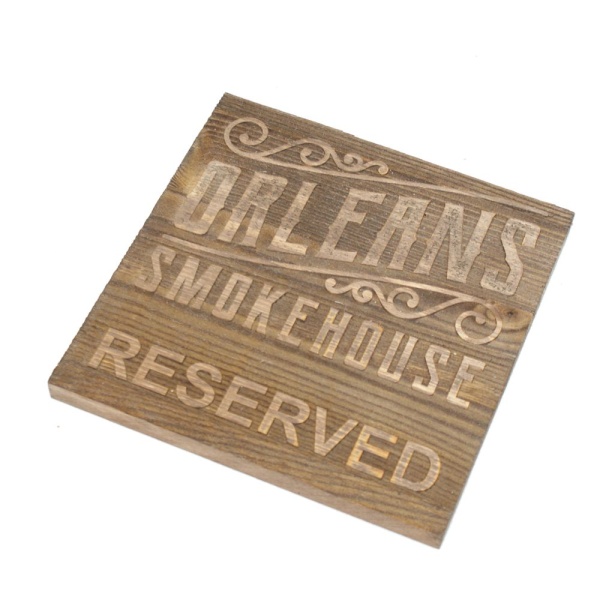 Wooden Reserved Sign with Logo - Braccio.co.uk