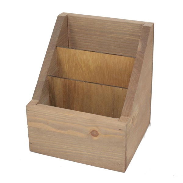 2x A4 Wooden Tiered Leaflet Holder - Braccio.co.uk