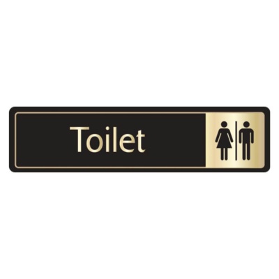 Black & Gold Aluminium Gents Toilet Signs - Braccio.co.uk