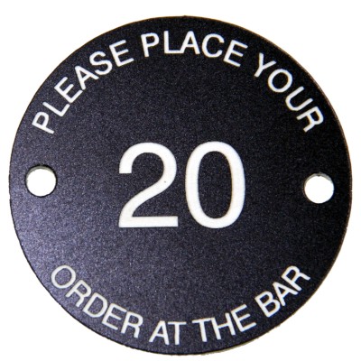 Wooden Table Number Information Discs Signs - Braccio.co.uk