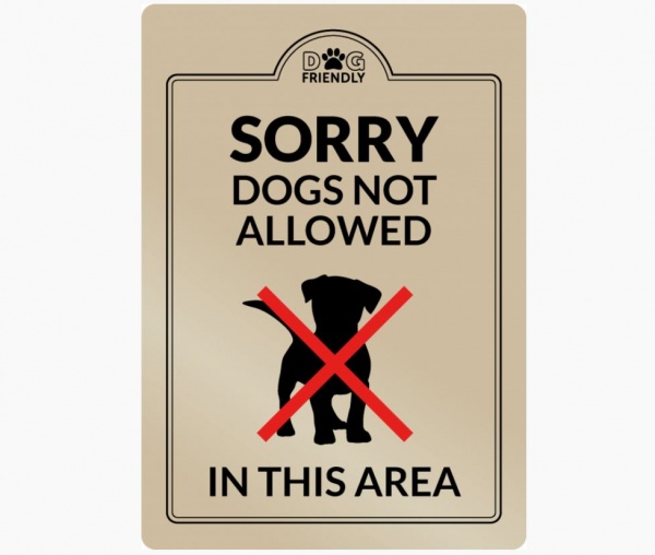 Sorry No Dogs Allowed Beyond this Beyond Metal Sign - Silver Finish ...