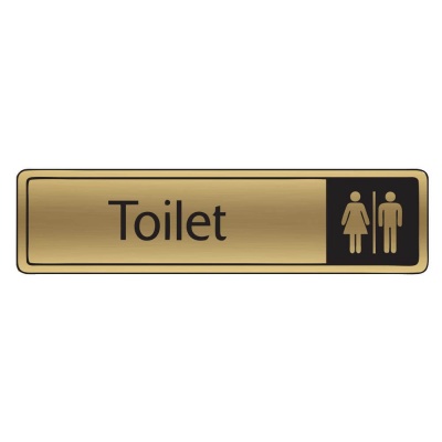 Brushed Gold Gents Toilet Signs - Braccio.co.uk