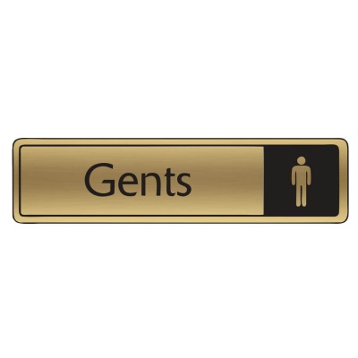 Brushed Gold Gents Toilet Signs - Braccio.co.uk