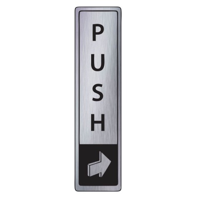 Brushed Silver Push Signs - Braccio.co.uk