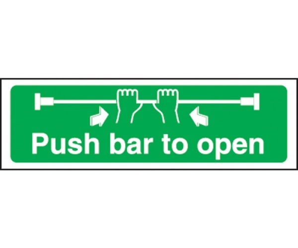 Push Bar To Open - Emergency Escape Signs Photoluminescent - Braccio.co.uk