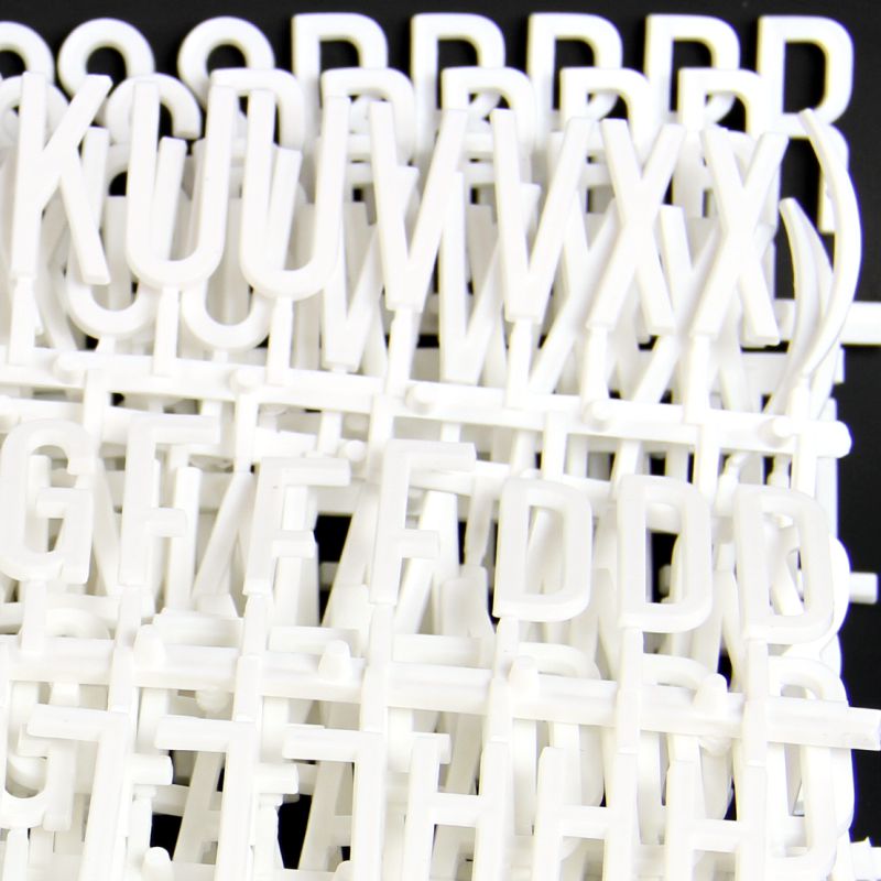 32mm Tall White Uppercase Pegboard Letters - Braccio.co.uk