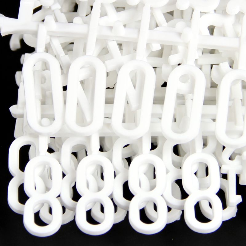 32mm Tall White Pegboard Numbers - Braccio.co.uk