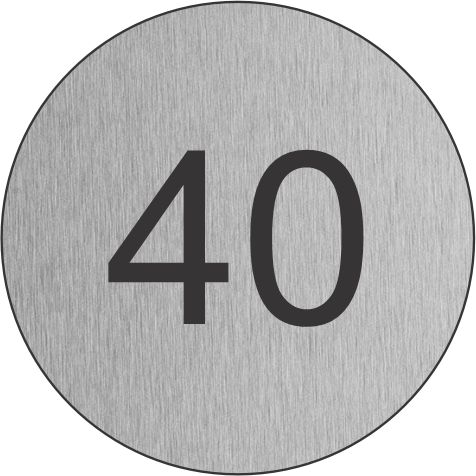 Aluminium Effect Table Number Discs, 40mm Diameter - Braccio.co.uk