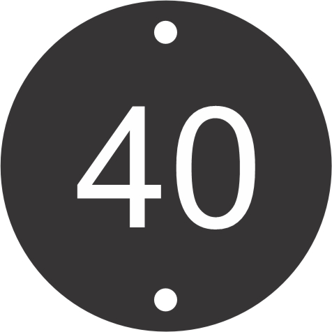 Black With White Number Table Number Discs, 40mm Diameter - Braccio.co.uk