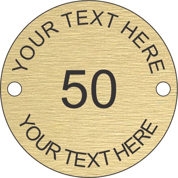 Brass Effect Table Number Discs, 50mm Diameter - Braccio.co.uk