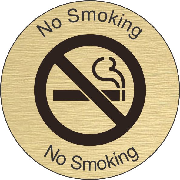 Brass Effect No Smoking Discs, 40mm Diameter - Braccio.co.uk