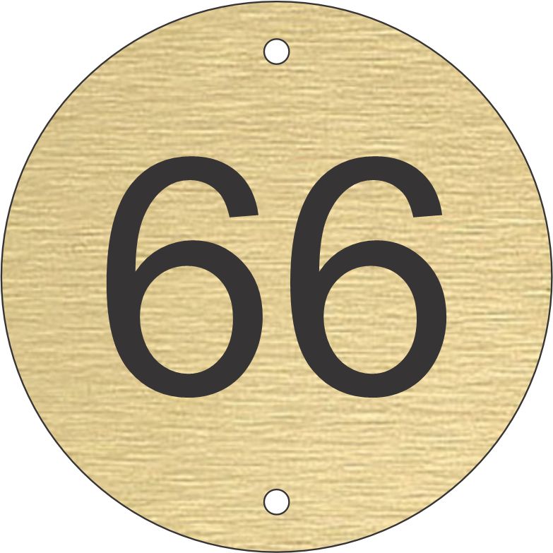 Brass Effect Table Number Discs, 66mm Diameter - Braccio.co.uk