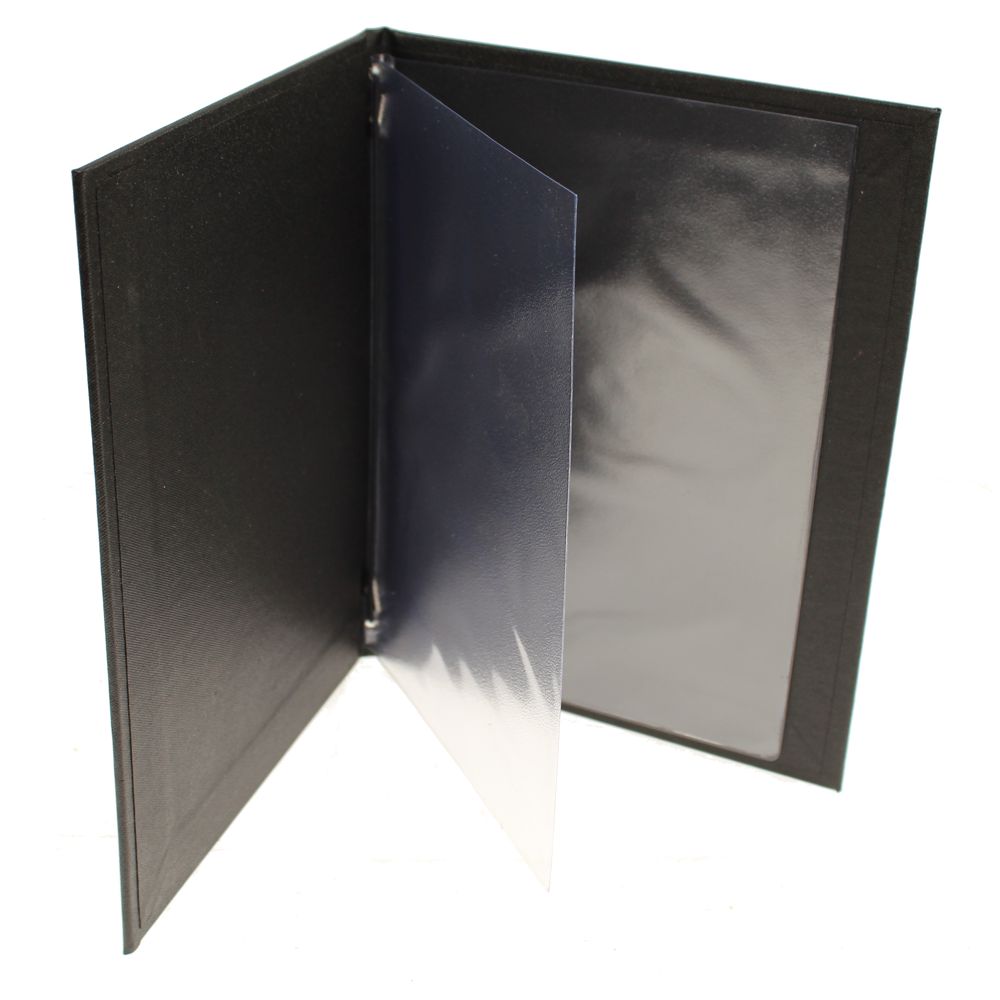 A5 Menu Cover - Clarkson Menu Cover in Black - Braccio.co.uk