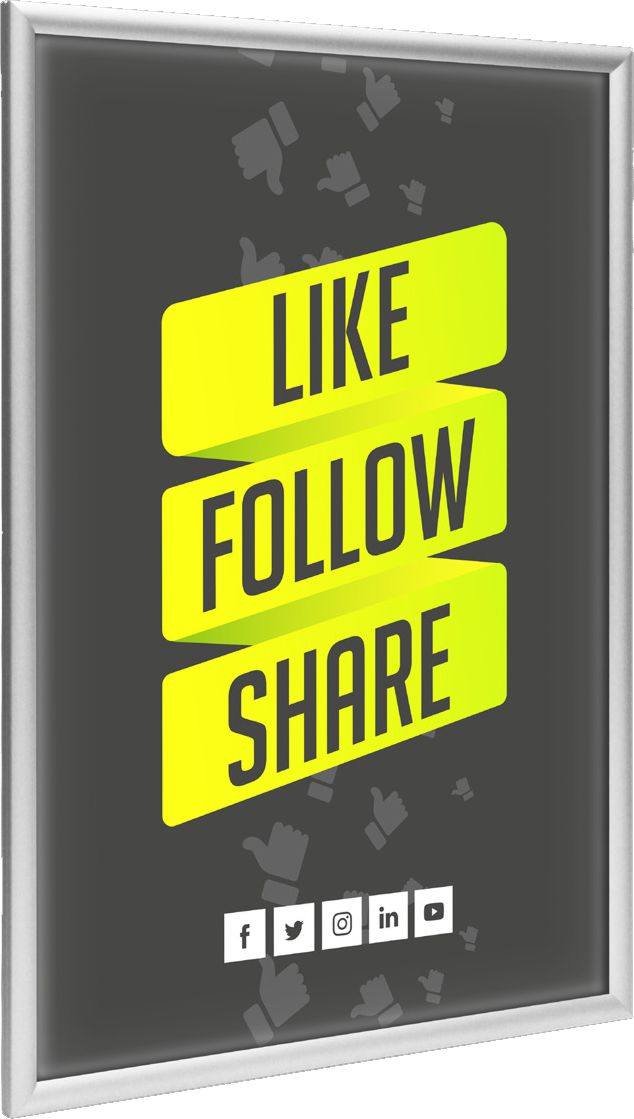 Illuminated Silver Snap Frame (25mm Frame) - Braccio.co.uk