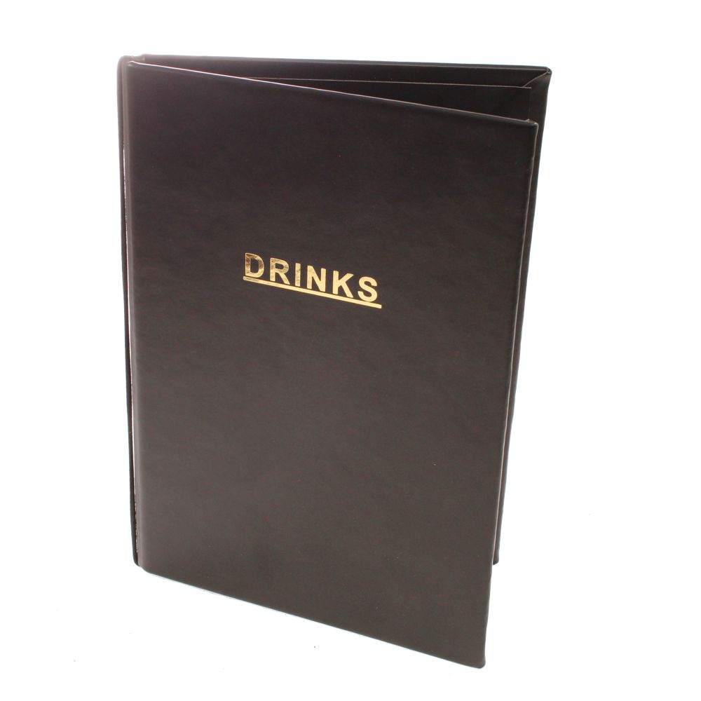 A5 faux leather effect Menu Cover - Walsoken Menu Cover in Black ...