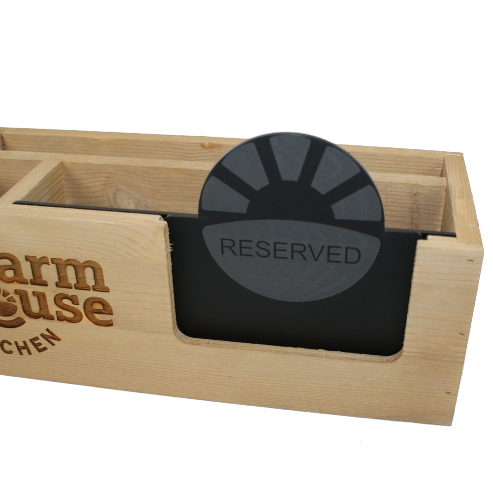 Rustic Wooden Condiment Box with Point Of Sale Holder - Braccio.co.uk