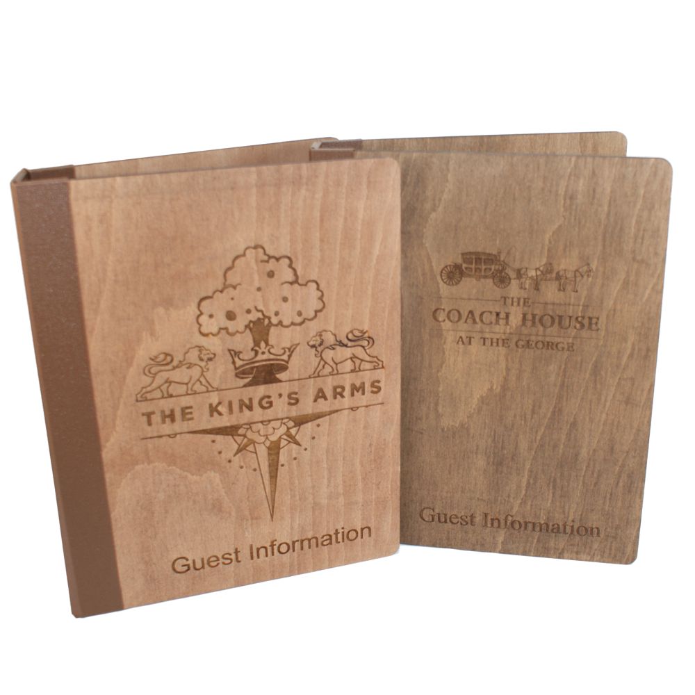 Oak Veneer Wooden Guest Room Folder. - Braccio.co.uk