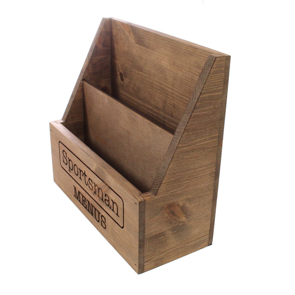 2x A4 Wooden Tiered Leaflet Holder - Braccio.co.uk