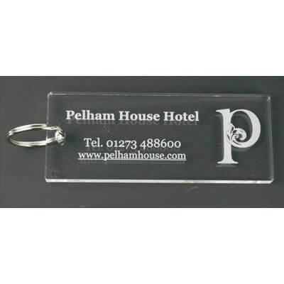 Crystal Clear Acrylic Key Fobs for Hotels & Guest Houses - Braccio.co.uk