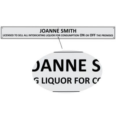 Aluminium Licensee Name Plates Signs, for all Licensed Premises ...