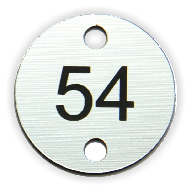 Aluminium Effect Table Number Discs, 30mm Diameter - Braccio.co.uk