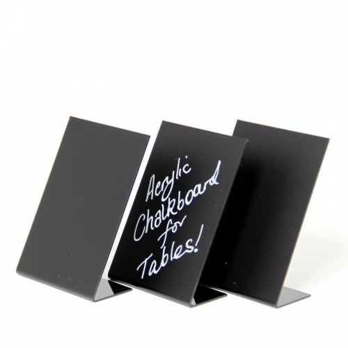 Pack of 3 A5 Black Acrylic Table Top Chalkboards - Braccio.co.uk