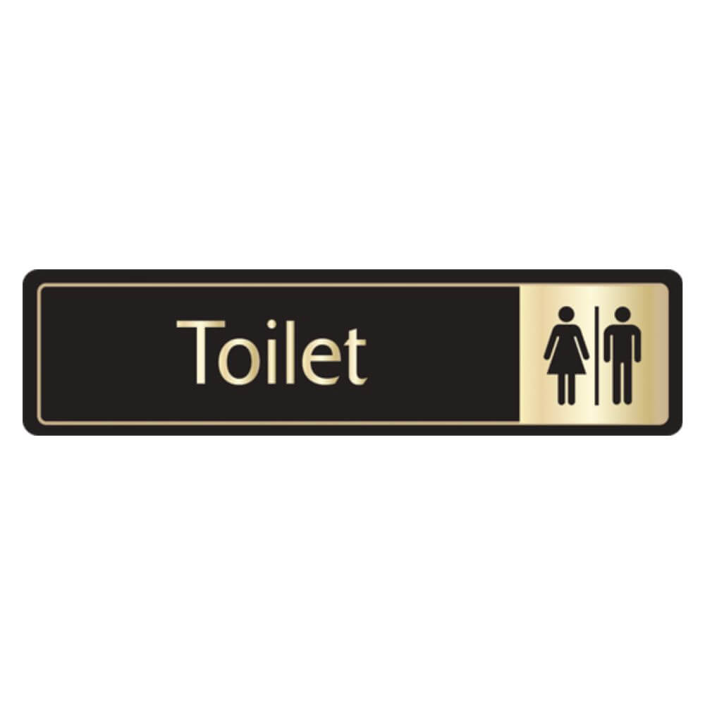 Black & Gold Aluminium Toilet Signs - Braccio.co.uk
