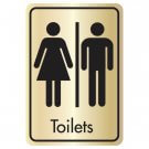 Brushed Gold Toilets Signs - Braccio.co.uk