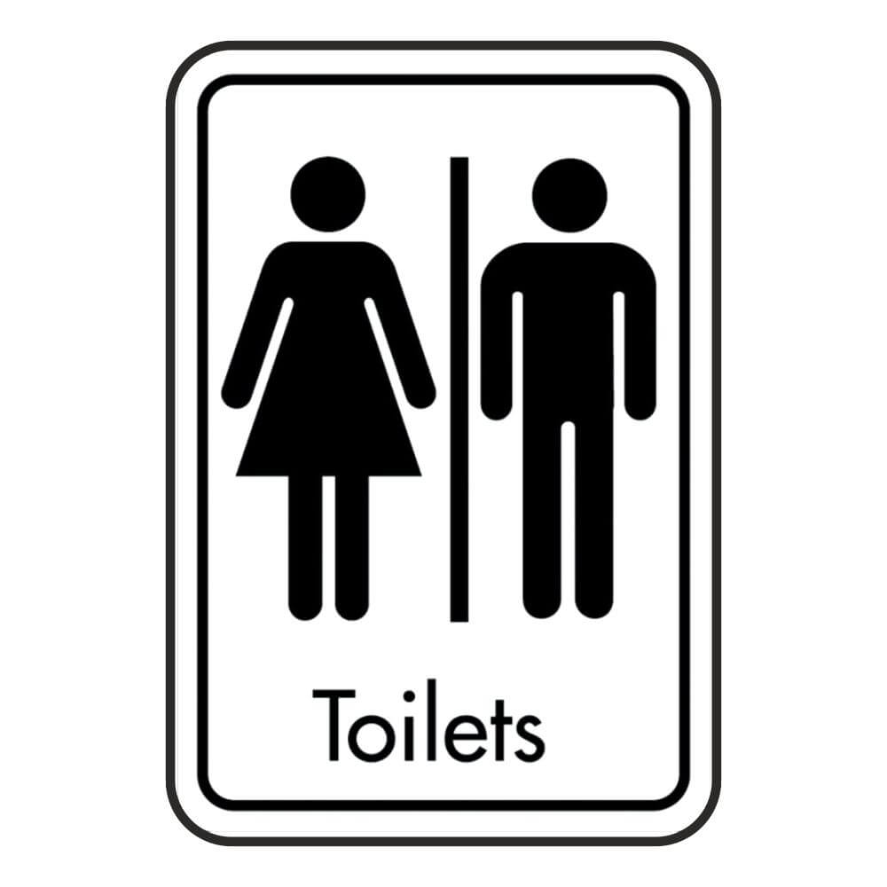 Black on White Toilets Door Signs - Braccio.co.uk