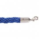 Blue Twisted 180cm and 240cm Barrier Ropes Chrome Ends - Braccio.co.uk