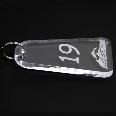 Chunky Crystal Clear Acrylic Key Fobs - Braccio.co.uk