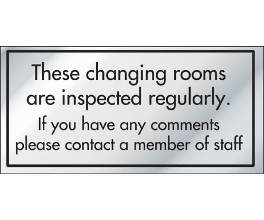 These Changing Room Are Inspected Regularly Information Door Sign ...