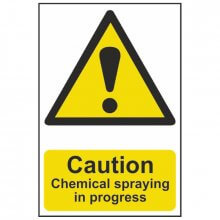 Caution Chemical Spraying in Progress Warning Sign - Braccio.co.uk