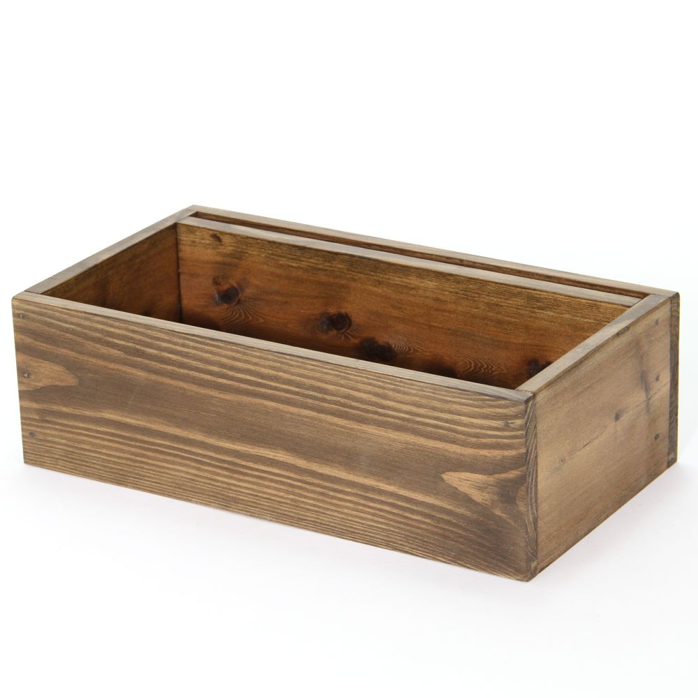 Large Wooden Condiment Box with Divider - Braccio.co.uk