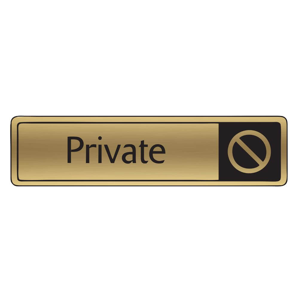 Brushed Gold Private Signs - Braccio.co.uk