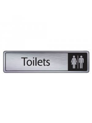 Brushed Silver Toilets Signs - Braccio.co.uk