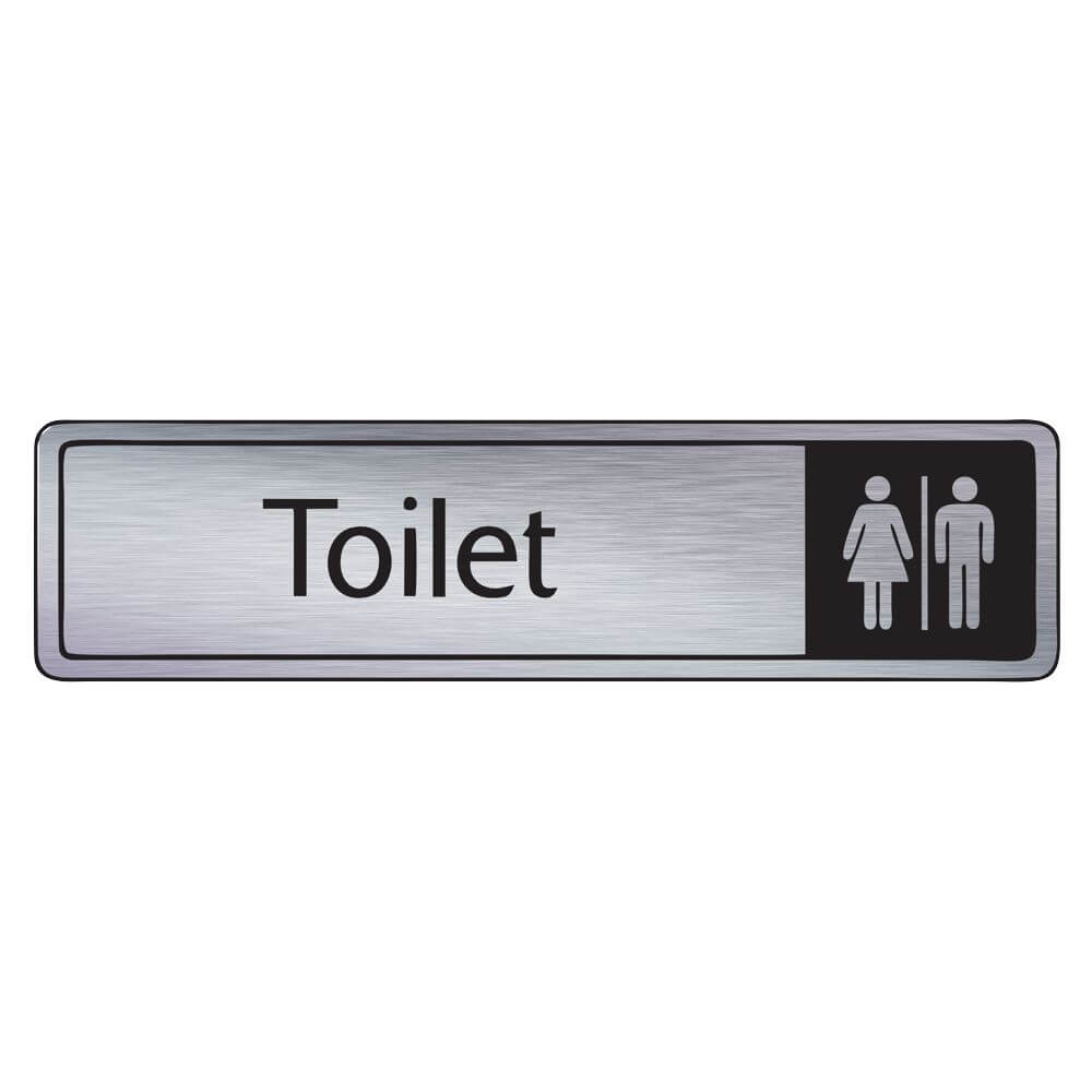 Brushed Silver Toilet Signs - Braccio.co.uk