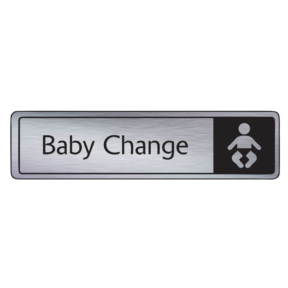 Brushed Silver Baby Change Signs - Braccio.co.uk