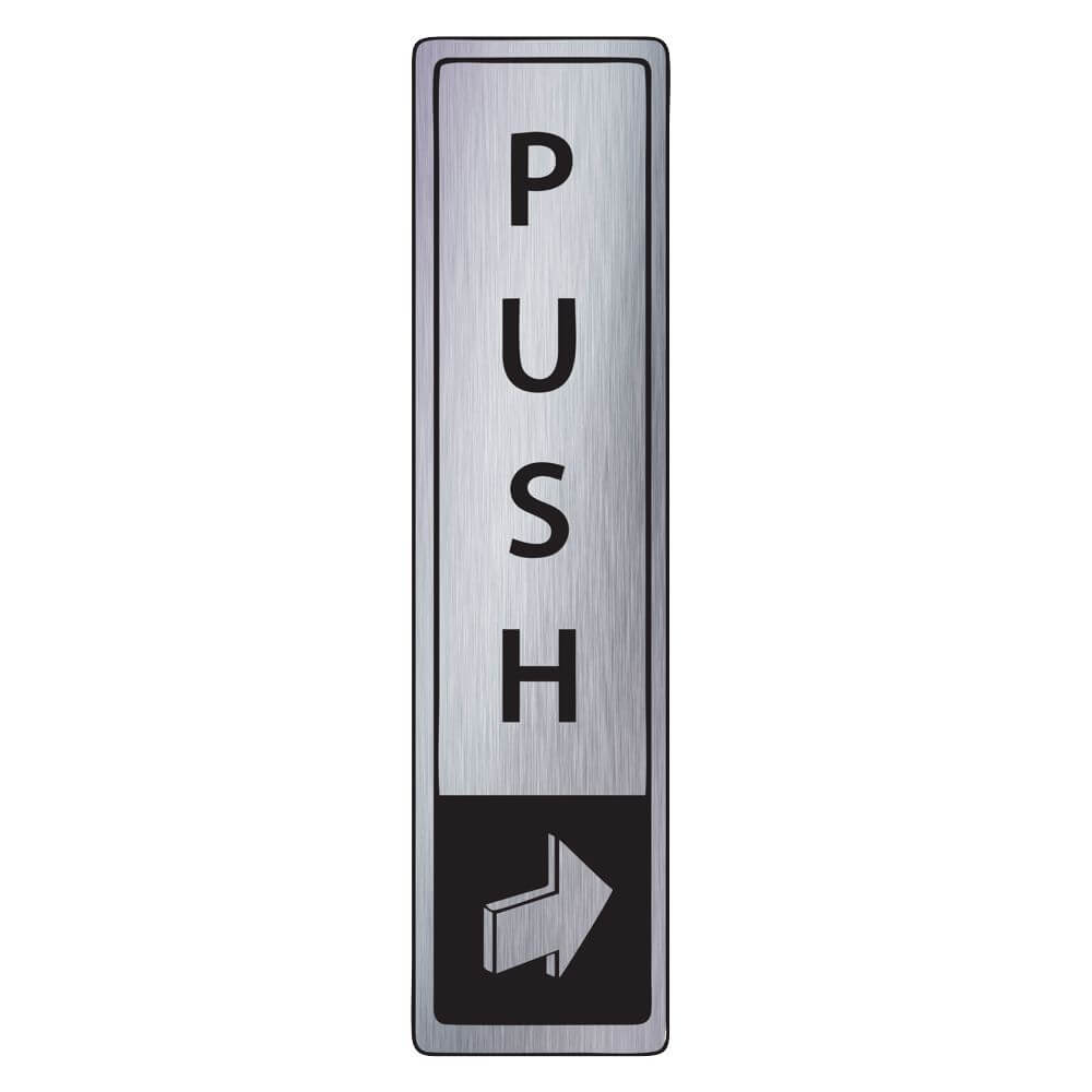 Brushed Silver Push Signs - Braccio.co.uk
