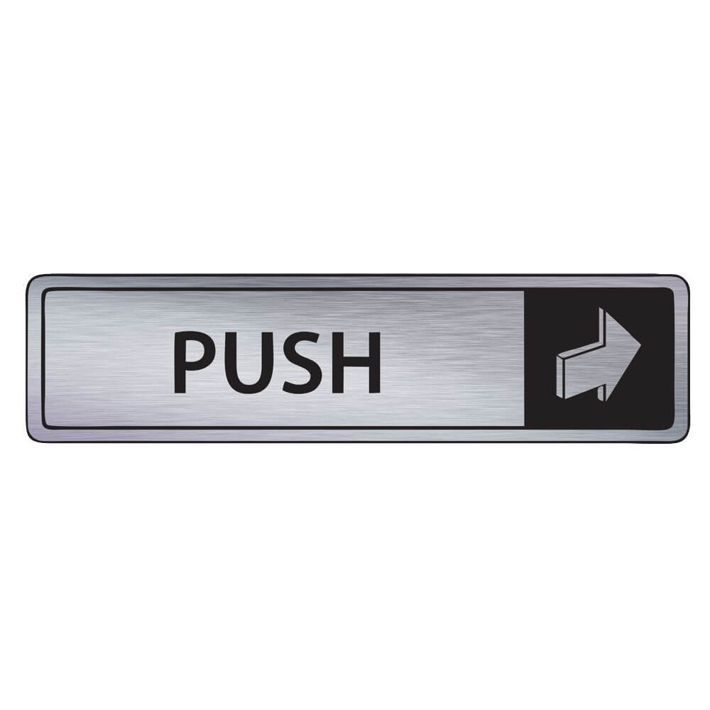 Brushed Silver Push Signs - Braccio.co.uk