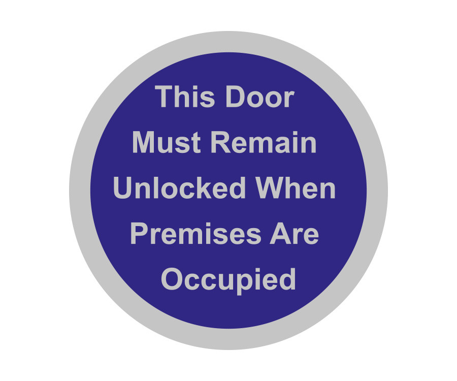 Fire Door Disc Signs - This Door Must Remain Unlocked When Premises Are ...