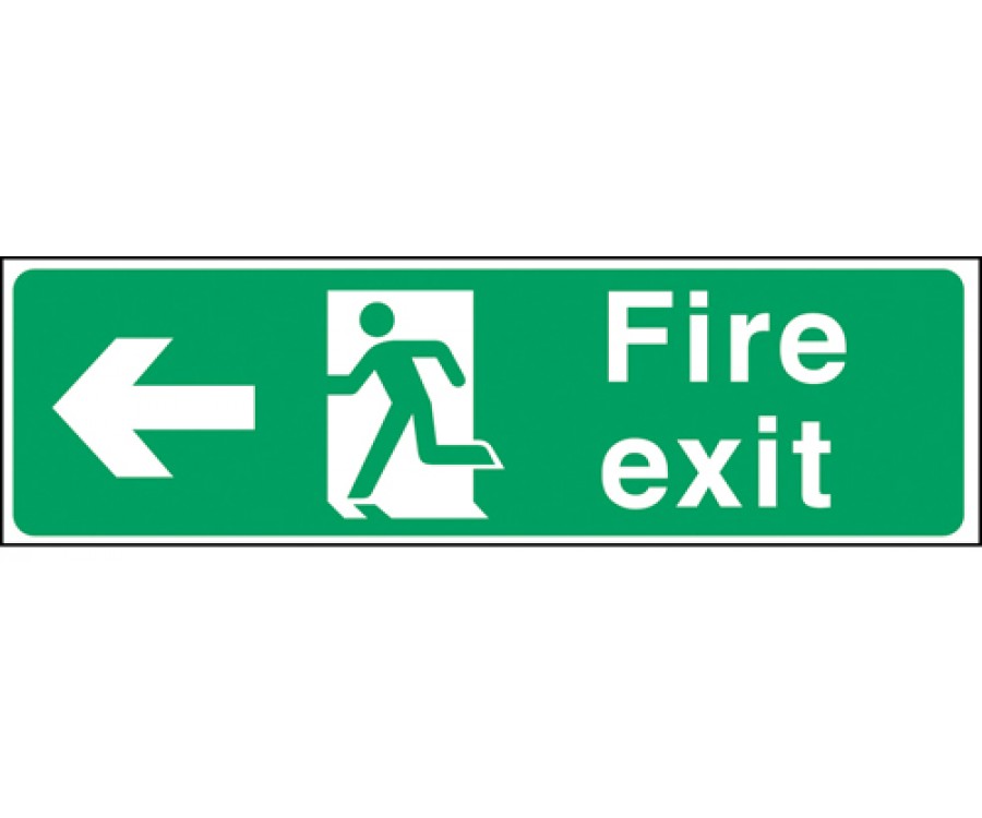 Fire Exit Sign - Man with Left Arrow - Braccio.co.uk