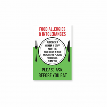 Please Ask Before You Eat Allergy Notice - A6 - Full Colour - Braccio.co.uk