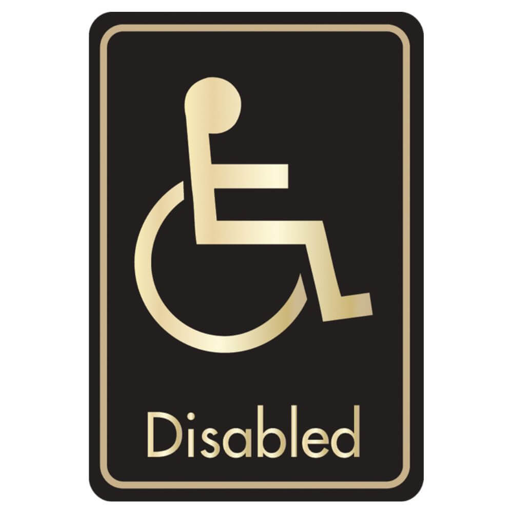 Oku Toilet Signage Disabled Toilet Door Sign 75mm Diameter Matt