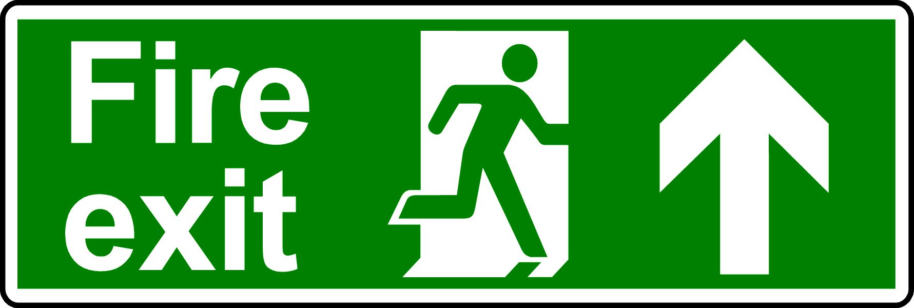 Fire Exit Sign - Man with Up Arrow - Braccio.co.uk